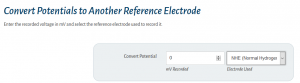 Reference Electrode Conversion